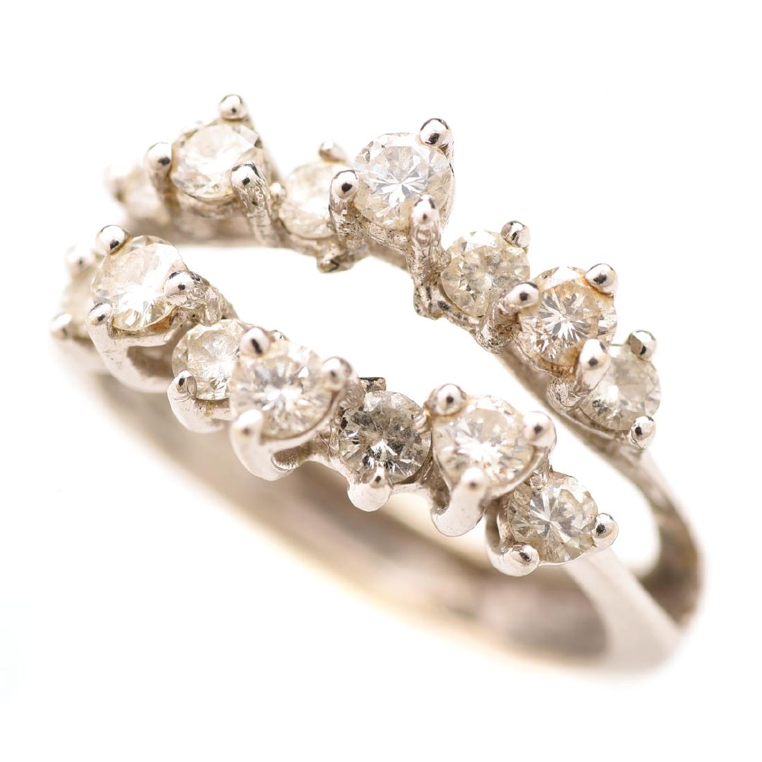 Diamond, 14k Gold, Guard Ring.