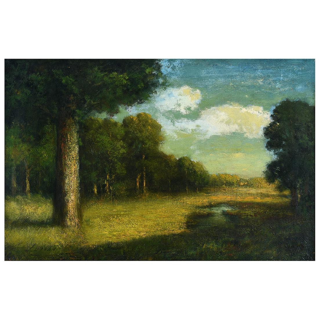 Julian Rix "River Landscape" oil on canvas