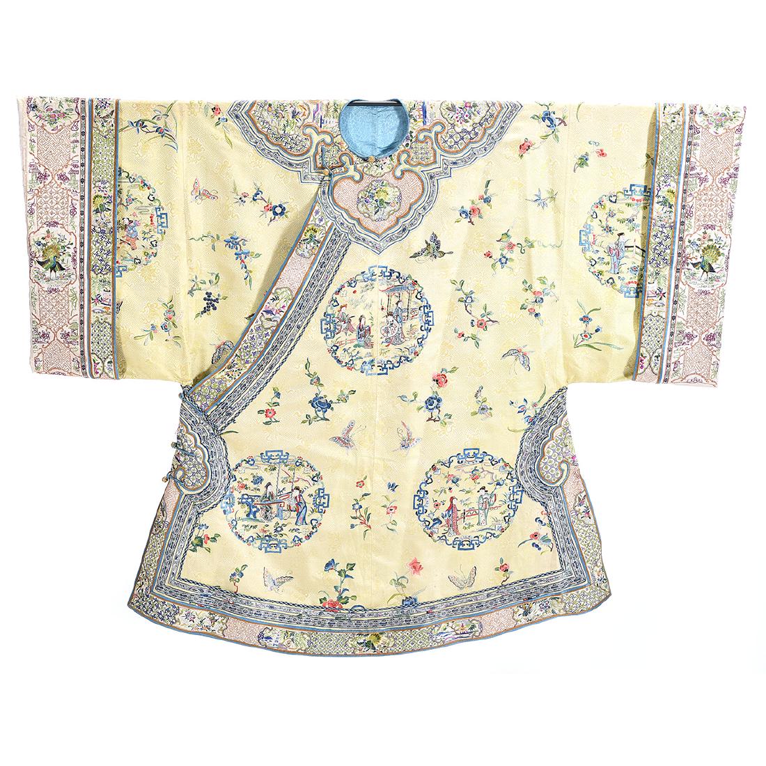 Embroidered Silk Yellow Ground Lady's Robe - May 12, 2018 | Michaan's ...