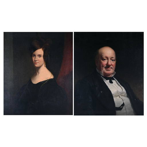 George Eichbaum 2 "portraits" Oil On Canvas