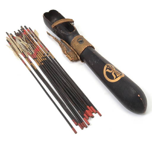Japanese Lacquer Quiver And Arrows, Edo