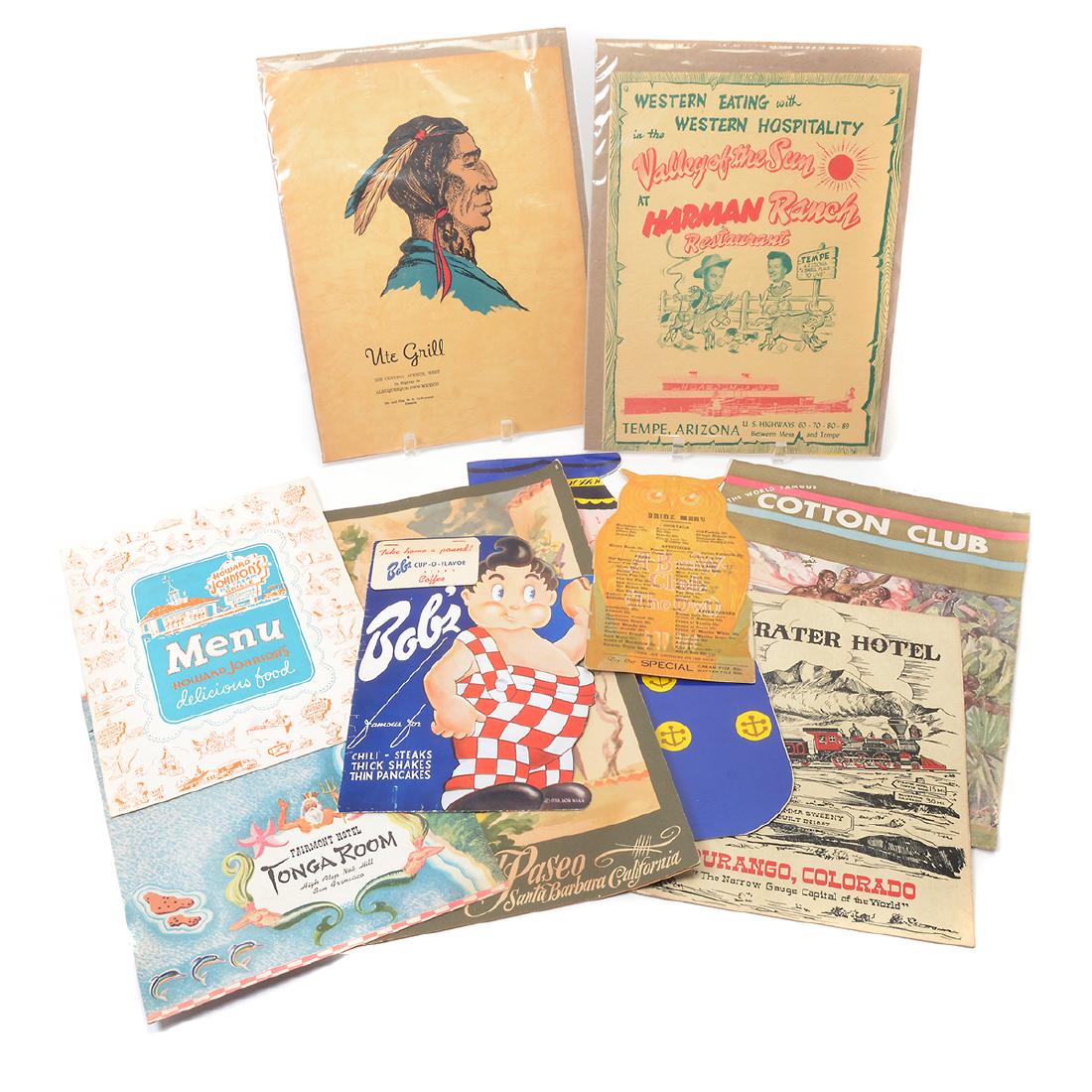 Lot Of Vintage Menus Including: 1936 Cotton Club Menu