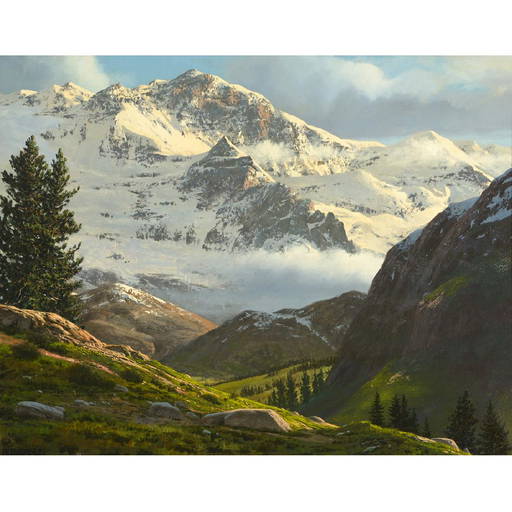 James Fetherolf "mountain Landscape" Oil On Canvas