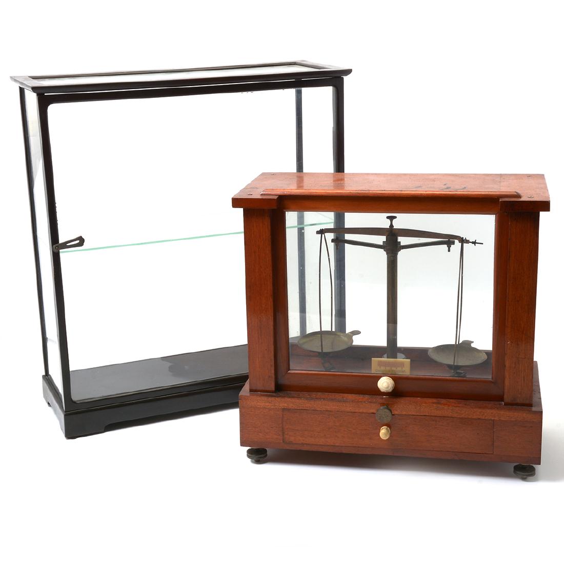 Cased Balance Scale, and Glass Case