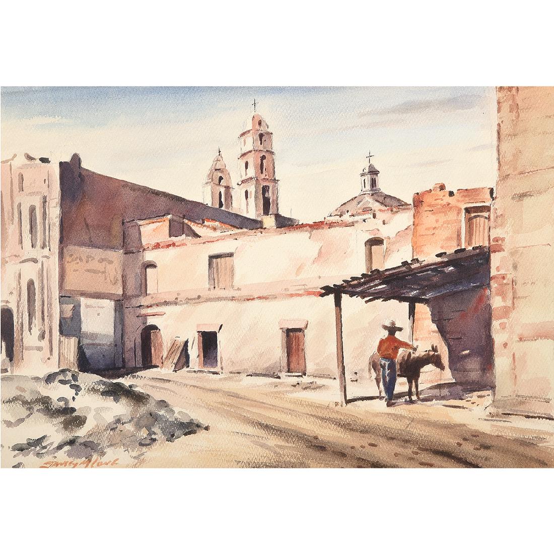 Stanley Long "In Town" watercolor