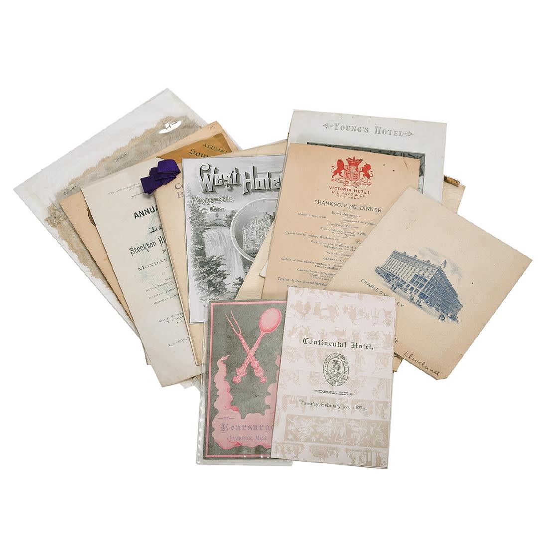 Collection of Menus from the 1800's.