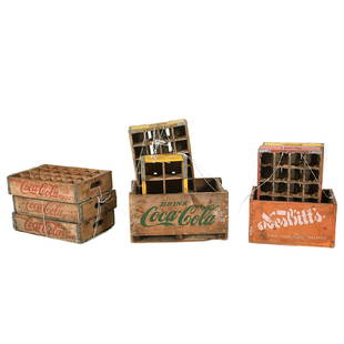 Wooden Crate Of 24 Coca Cola Bottles.
