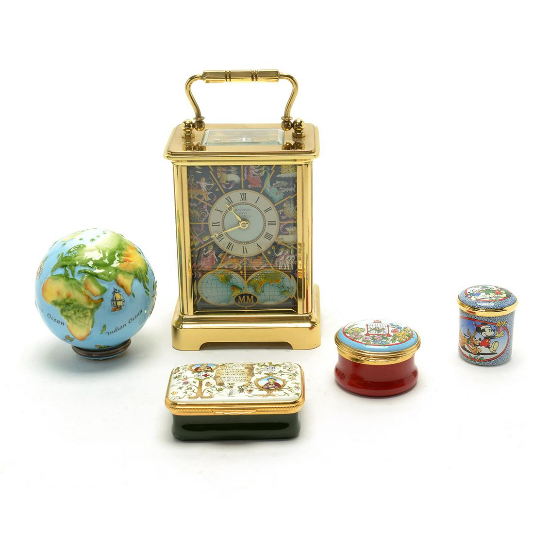 Halcyon Days Carriage Clock and Four Porcelain Boxes, - Feb 08, 2020 ...