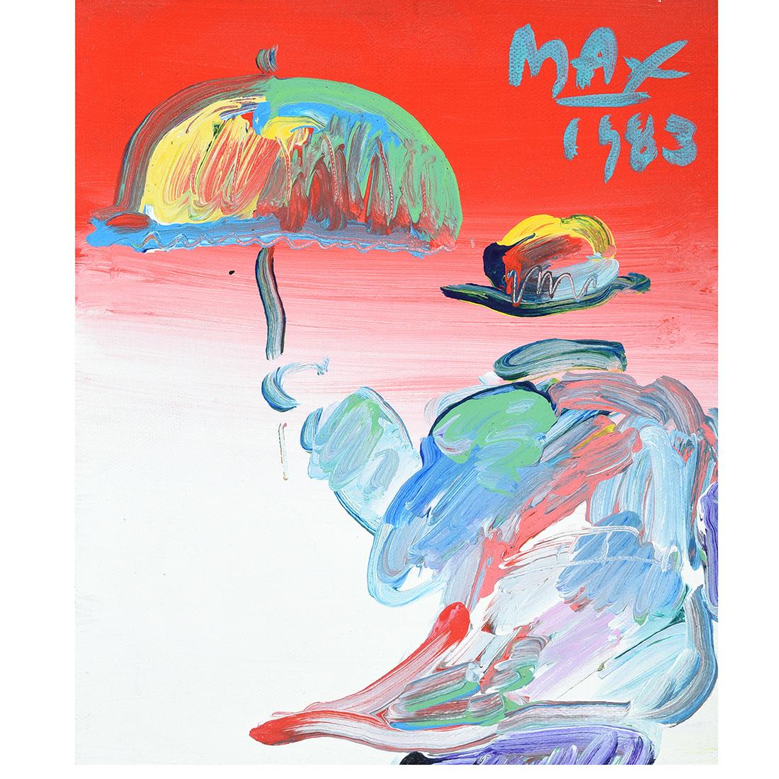 Peter Max "Man with Umbrella" acrylic on canvas - Feb 08, 2020 ...