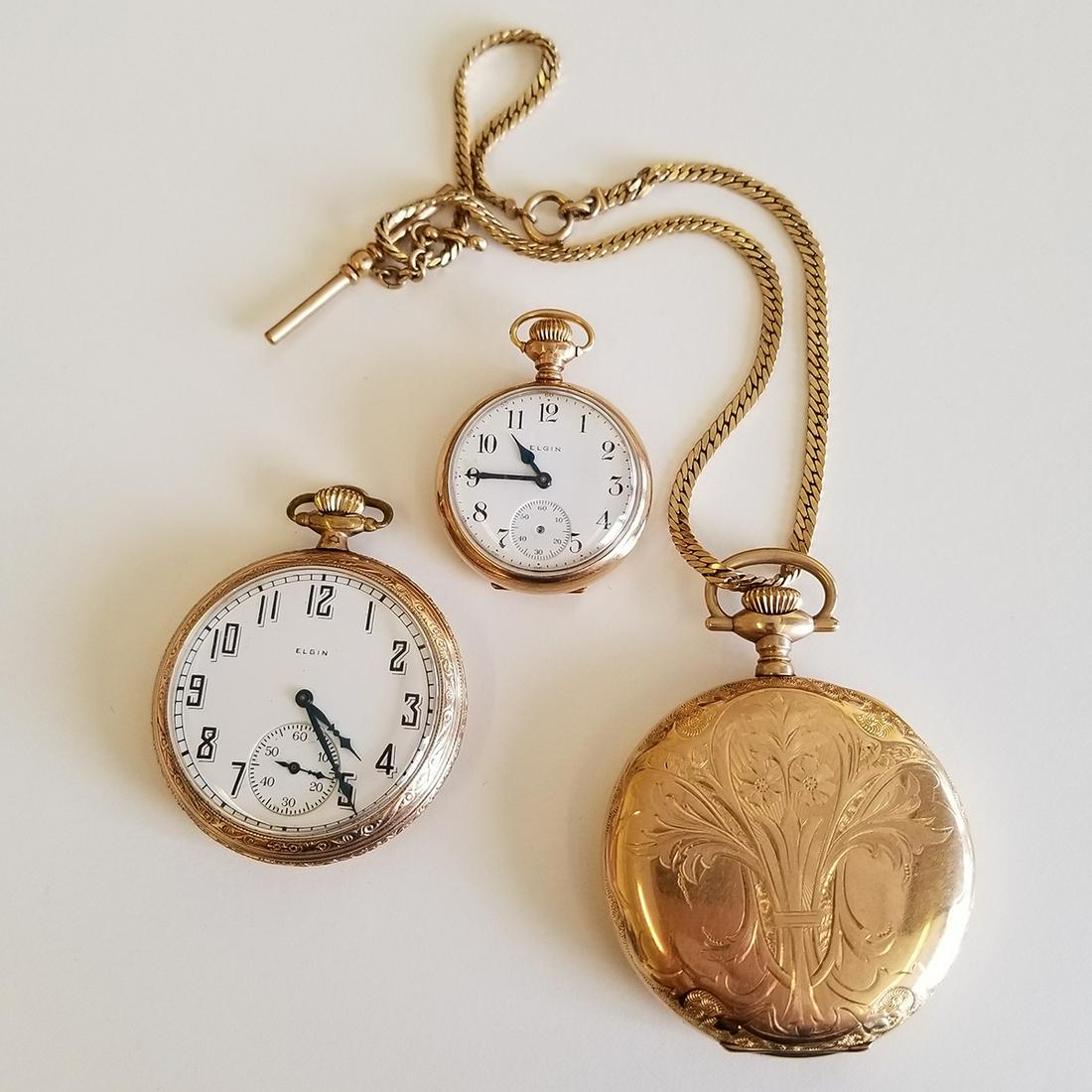 Collection Of Three Gold Filled Pocket Watches.