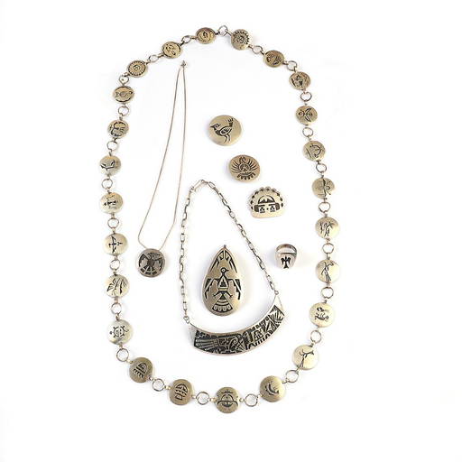 Native American Hopi Silver Jewelry Items.