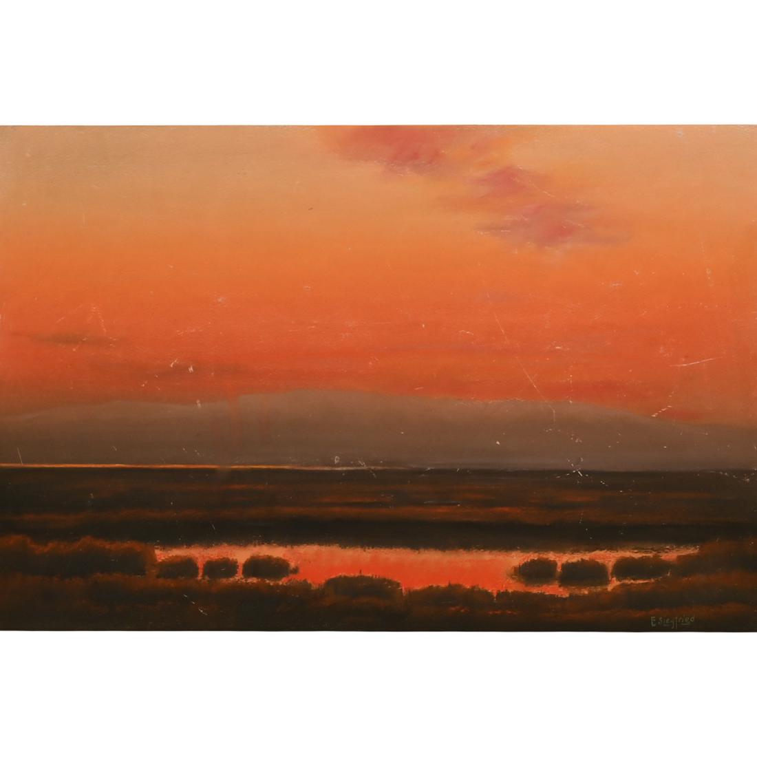 For Auction: Edwin Siegfried "Marsh in Orange" pastel (#0226) on May 15 ...