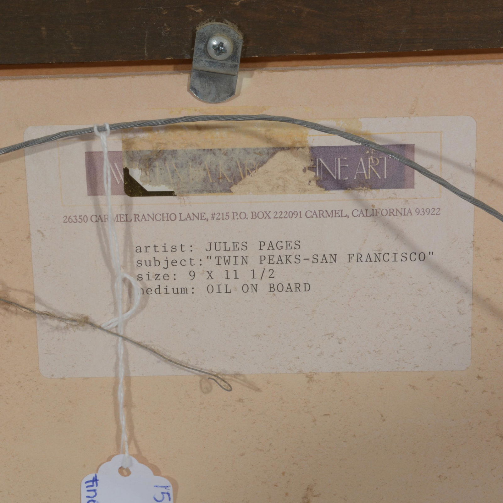 Jules Pages "San Francisco" oil on board - Jun 18, 2021 | Michaan's ...