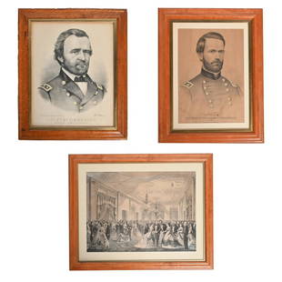 Three Framed Lithographs, "the Capture Of General Vega"