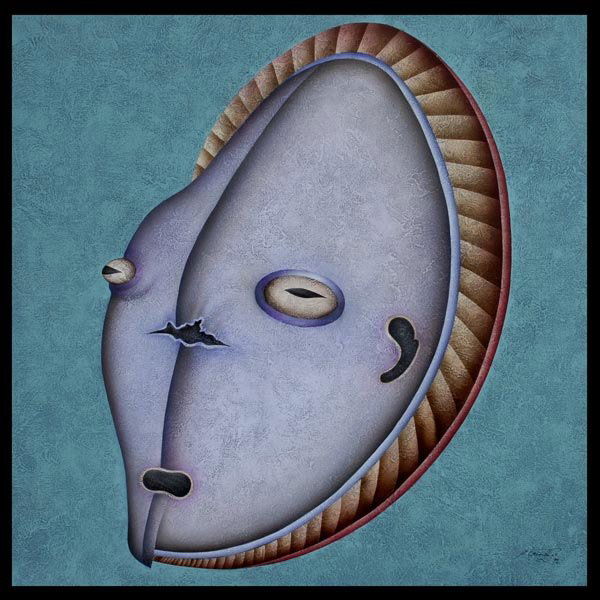 195: MIKHAIL CHEMIAKIN, "Metaphysical Head I" Oil.