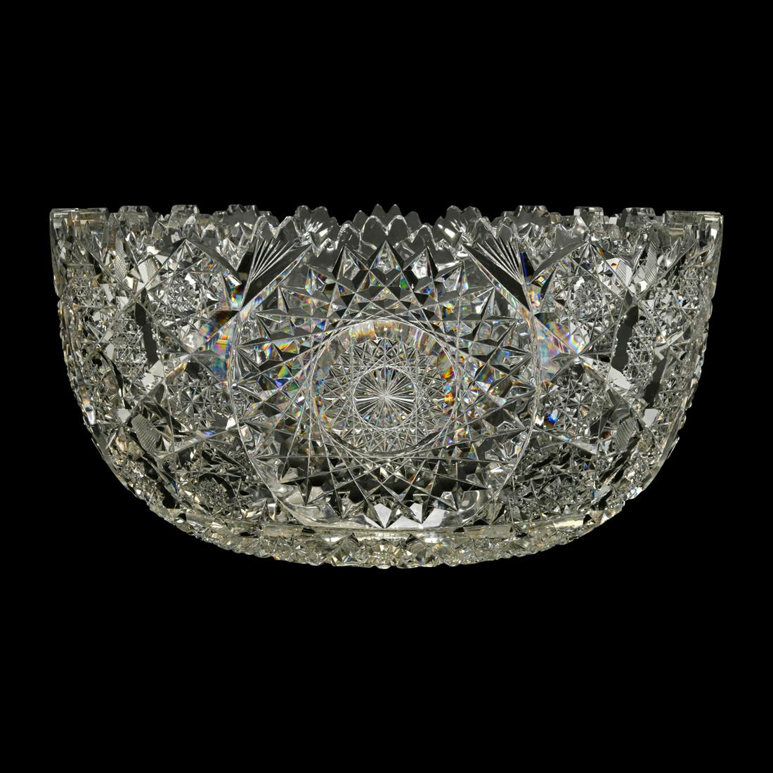 American Brilliant Cut Glass Punch Bowl.