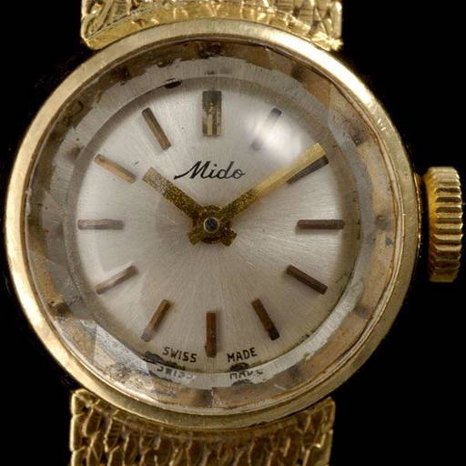 Lds Mido 18k Yellow Gold Wrist Watch.