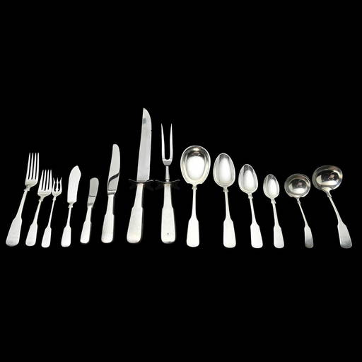 International Fiddleback Pattern Sterling Flatware Set (#0005) on Feb ...
