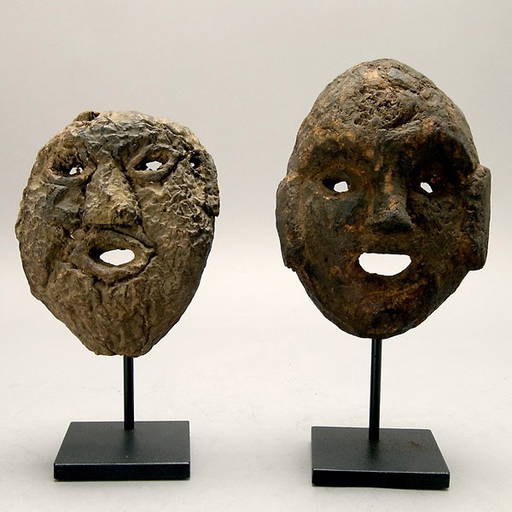 Two Tree Fungus Masks, Nepal.