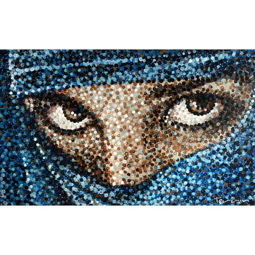 Peter Terrin, Woman In Blue Burka, Oil On Canvas