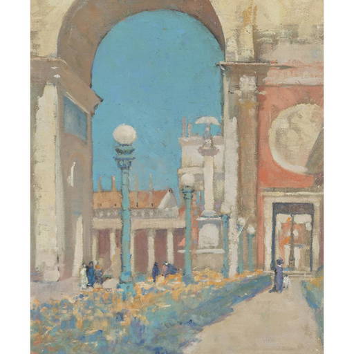 Kate Montague Hall, Sf World's Fair, Oil On Canvasboard