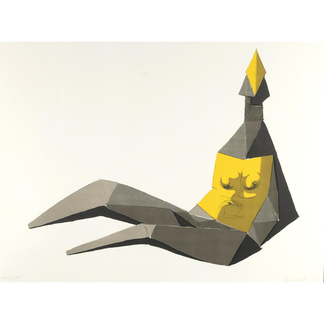 Lynn Russell Chadwick, Sitting Elektra, Lithograph