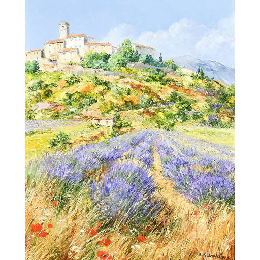 Roger Bolzonello, Lavendar In Bargemes, Oil