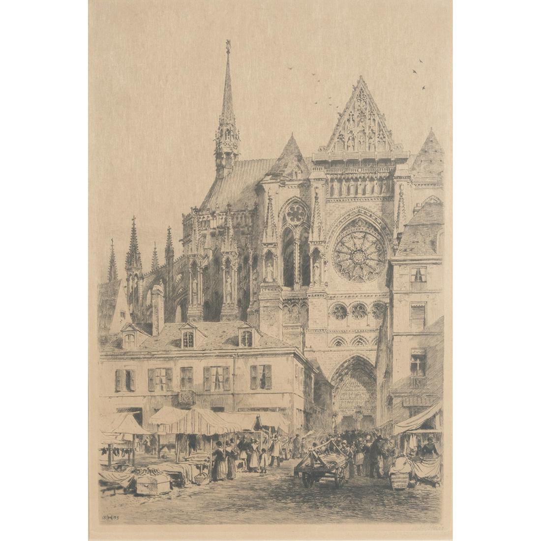 Axel Herman Haig, Rheims Cathedral, 1893, Etching