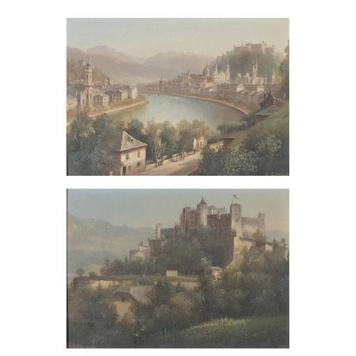 Louis Ritschard, Two Landscapes, Oil