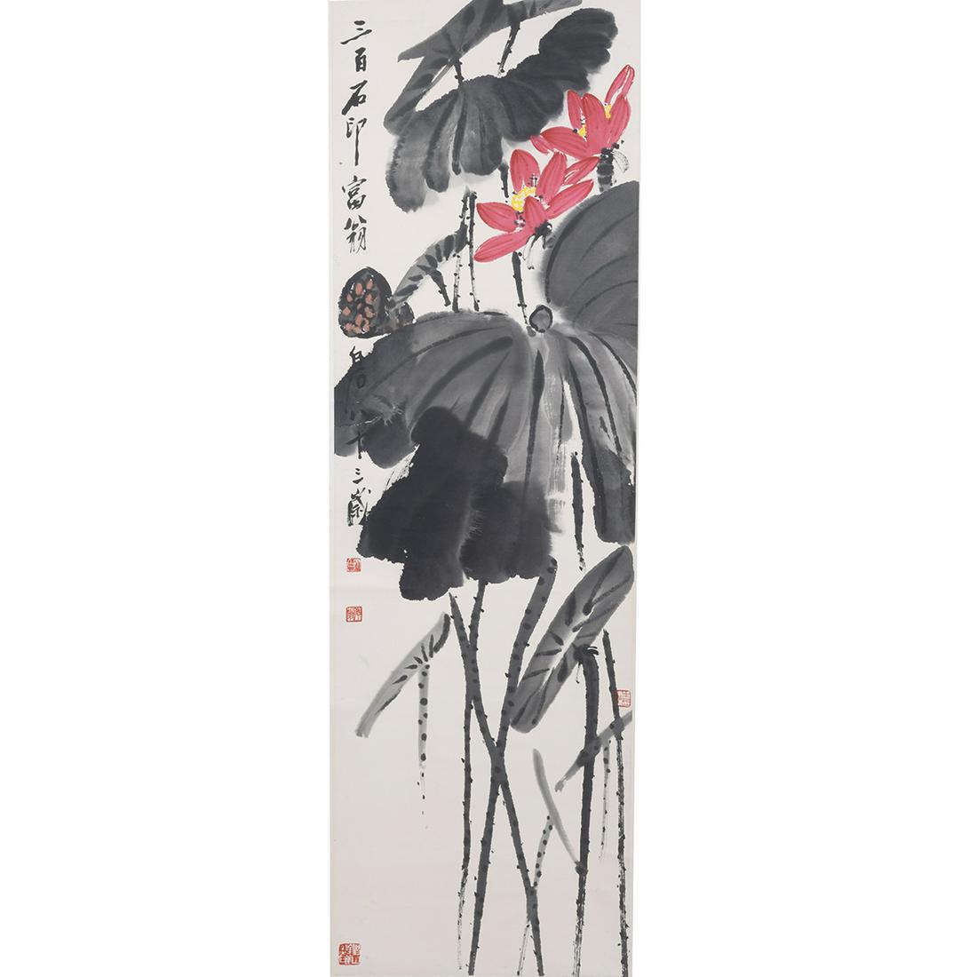 Attributed To Qi Baishi: A Chinese Hanging Scroll