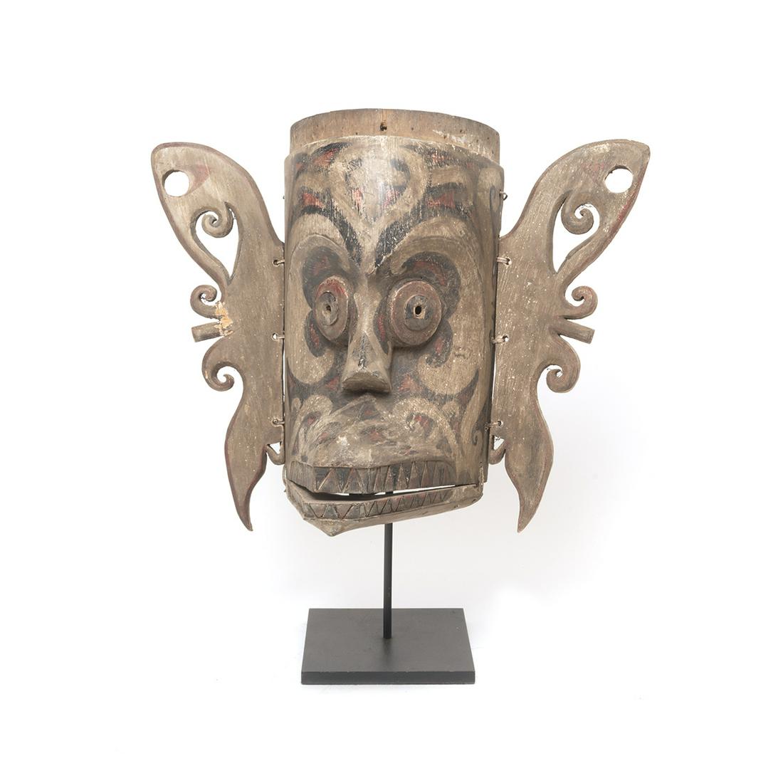 Dayak Carved And Painted Wood Ceremonial Mask Auction