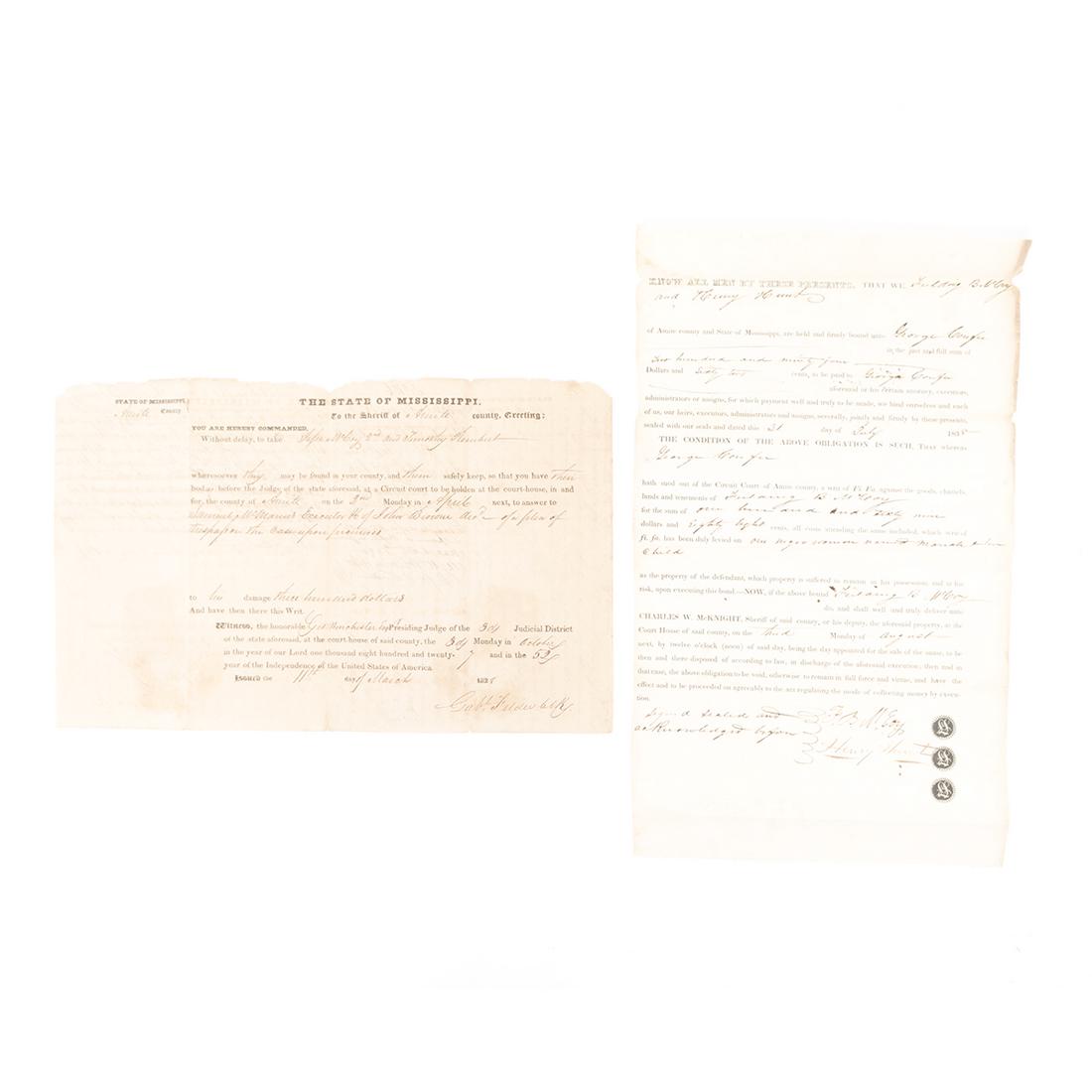 19th Century Mississippi Ephemera Incl Slave Paperwork Auction