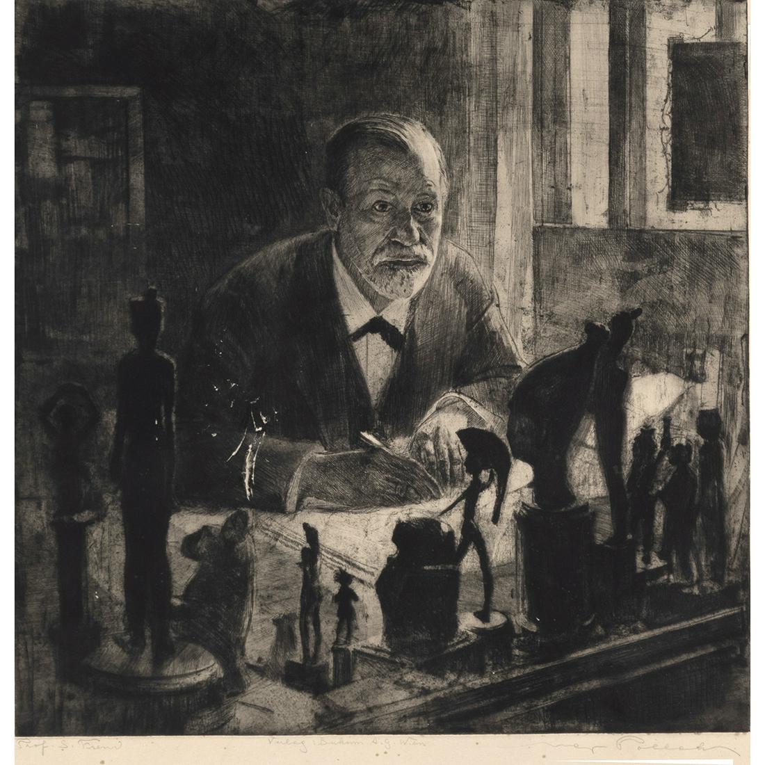 Max Pollak, Portrait Sigmund Freud, Etching Auction