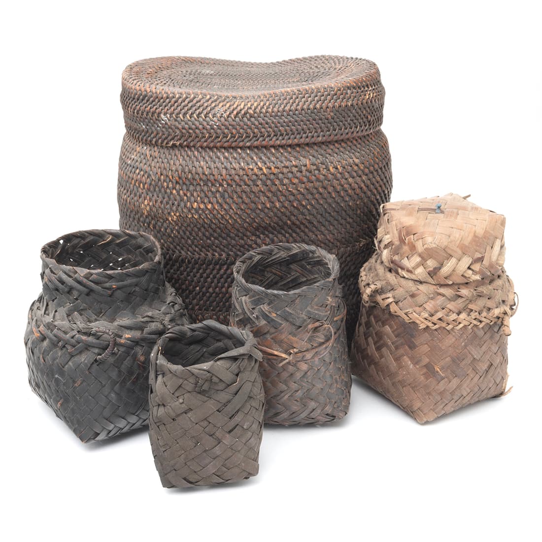 Five Antique Southeast Asian Baskets