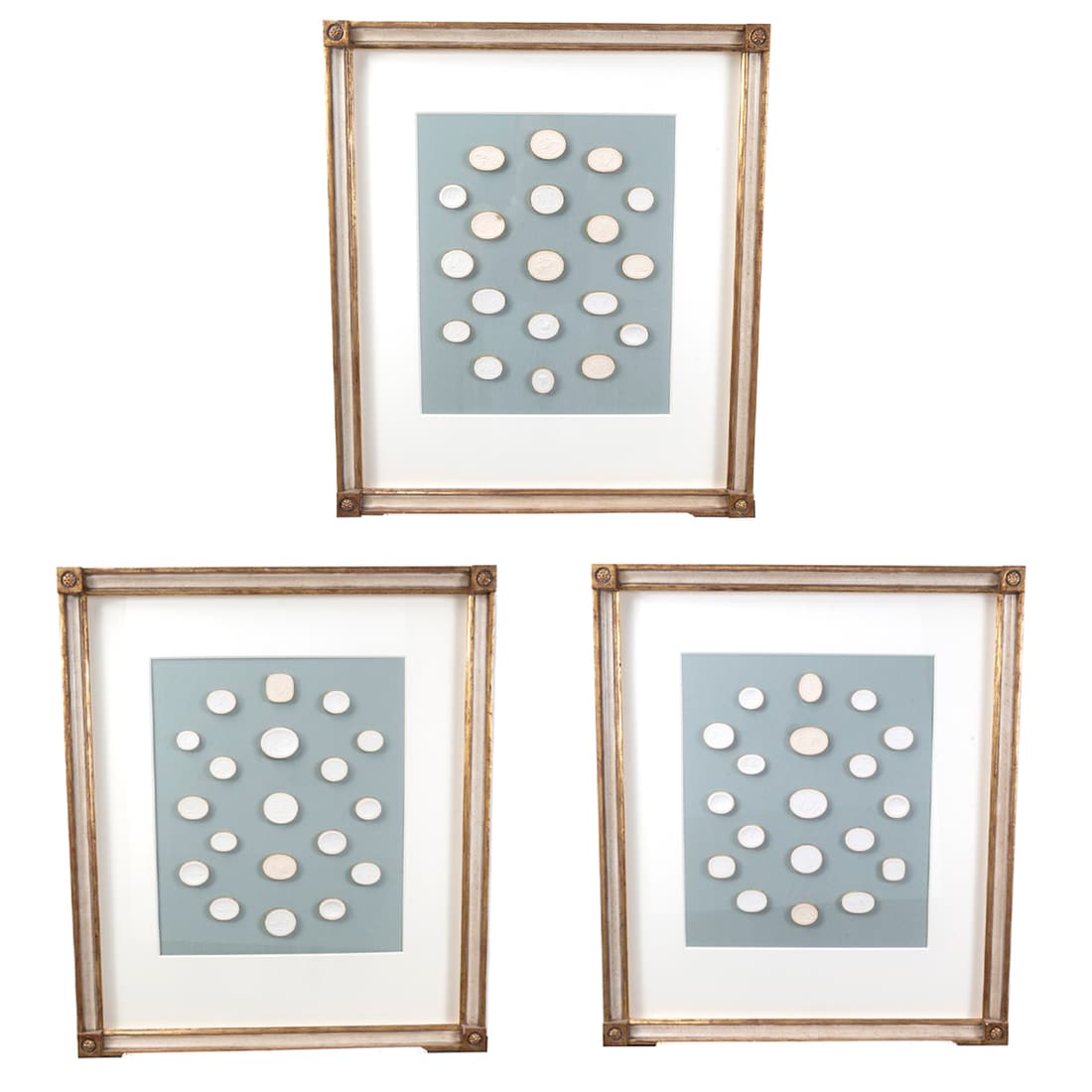 Three Antique Intaglio Collections In Shadowbox Frames Auction
