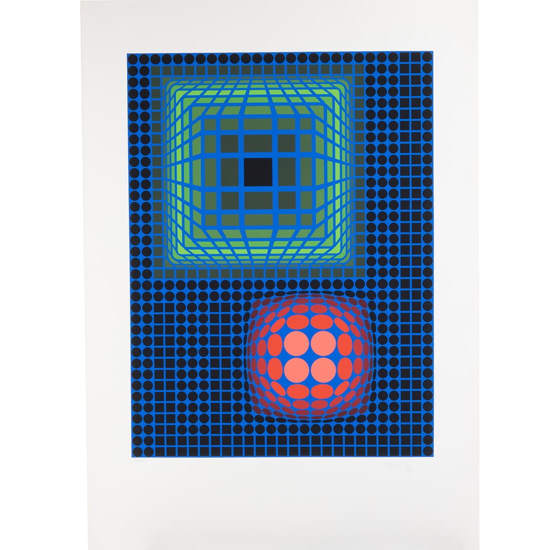 Victor Vasarely, Circle Square, Serigraph Auction