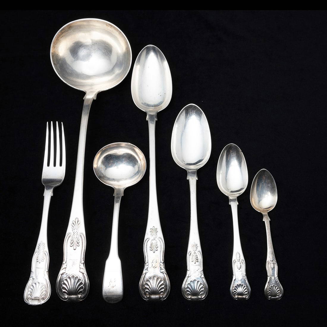 19th Century Edinburgh Sterling Silver Crested Flatware Auction