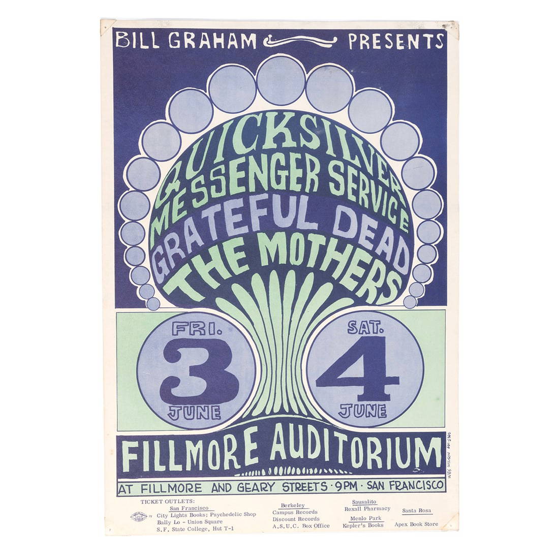 Bg-9 Quicksilver, Dead, Mothers Poster First Printing Auction