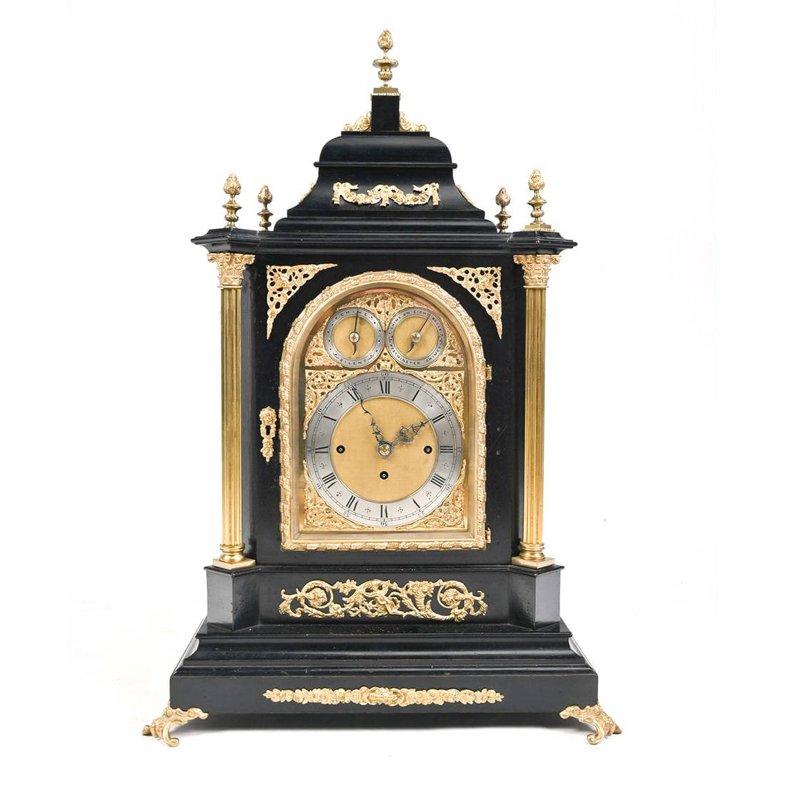 Large English Ebonized Fusee Bracket Clock. Auction