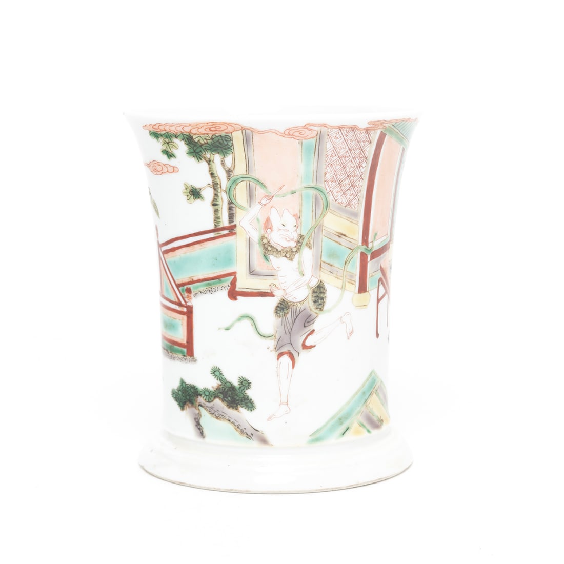 Chinese Famille-verte 'kuixing' Brushpot Auction