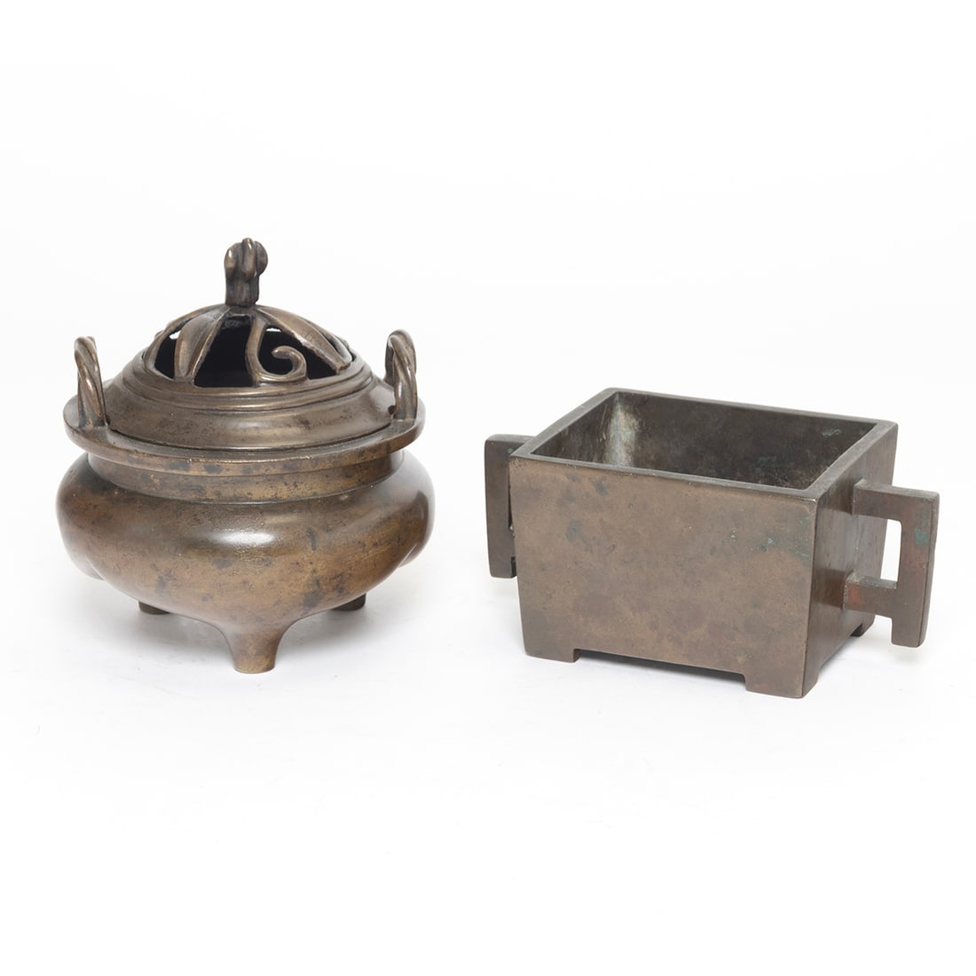 Group Of Two Chinese Bronze Censers