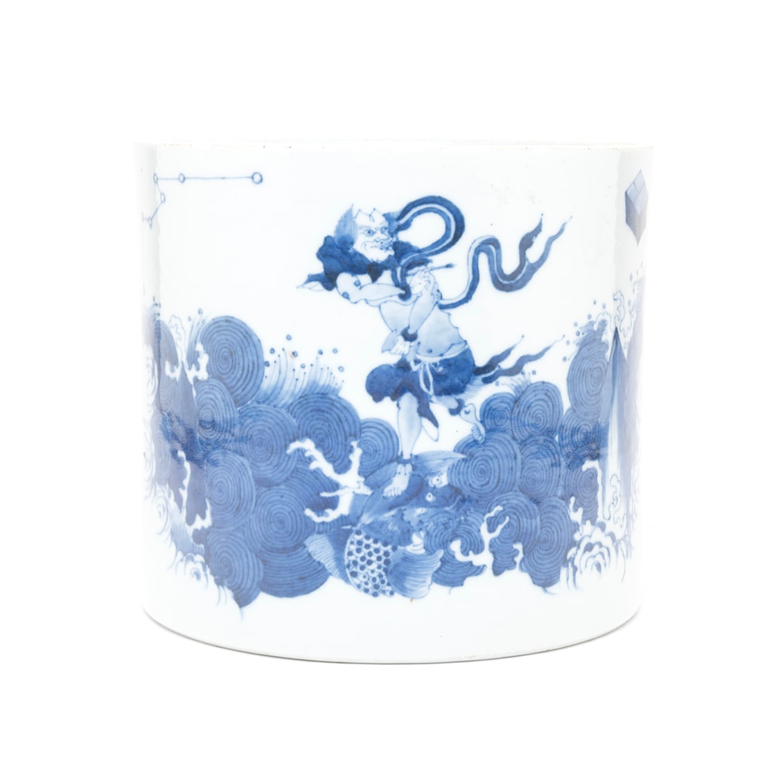 Chinese Blue And White Porcelain 'kuixing' Brushpot Auction