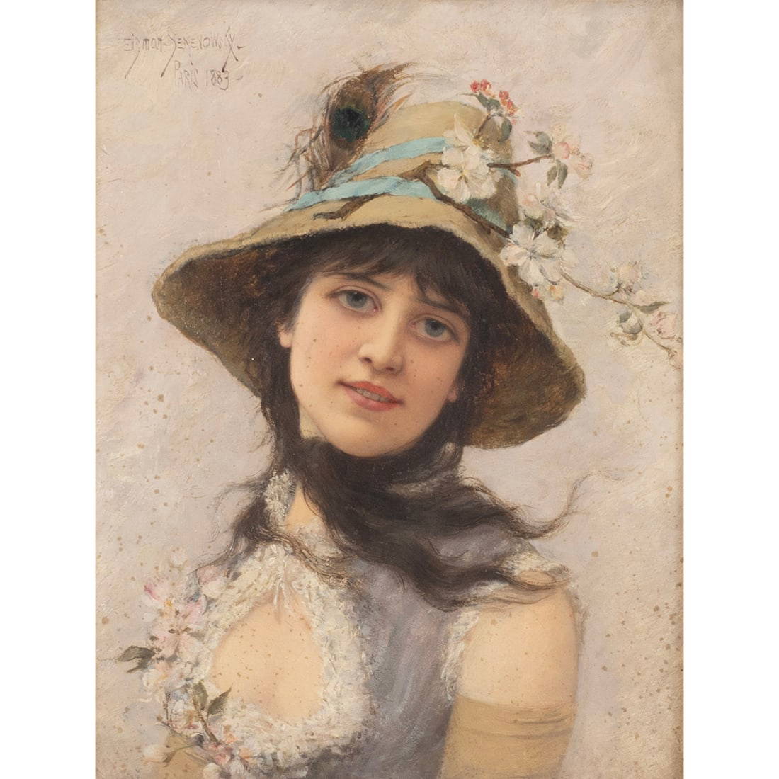 Emile Eisman Semenowsky, Portrait, Oil Auction