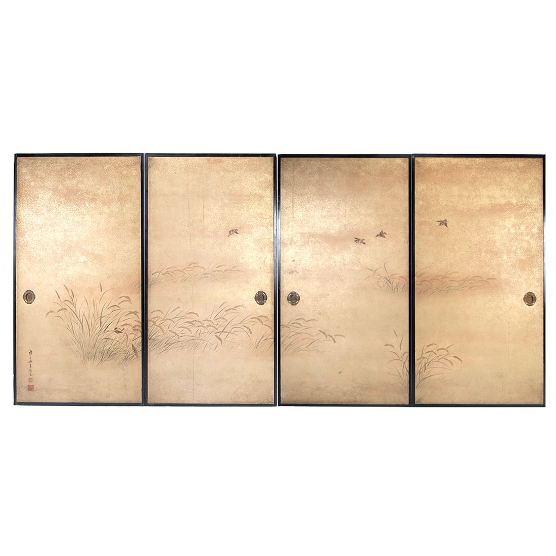 Japanese Four-panel Painted Screen Auction