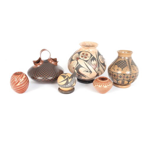 Six Native American Pottery Vessels