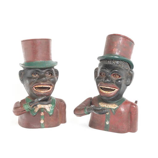 Two Cast Iron Black Americana Mechanical Banks