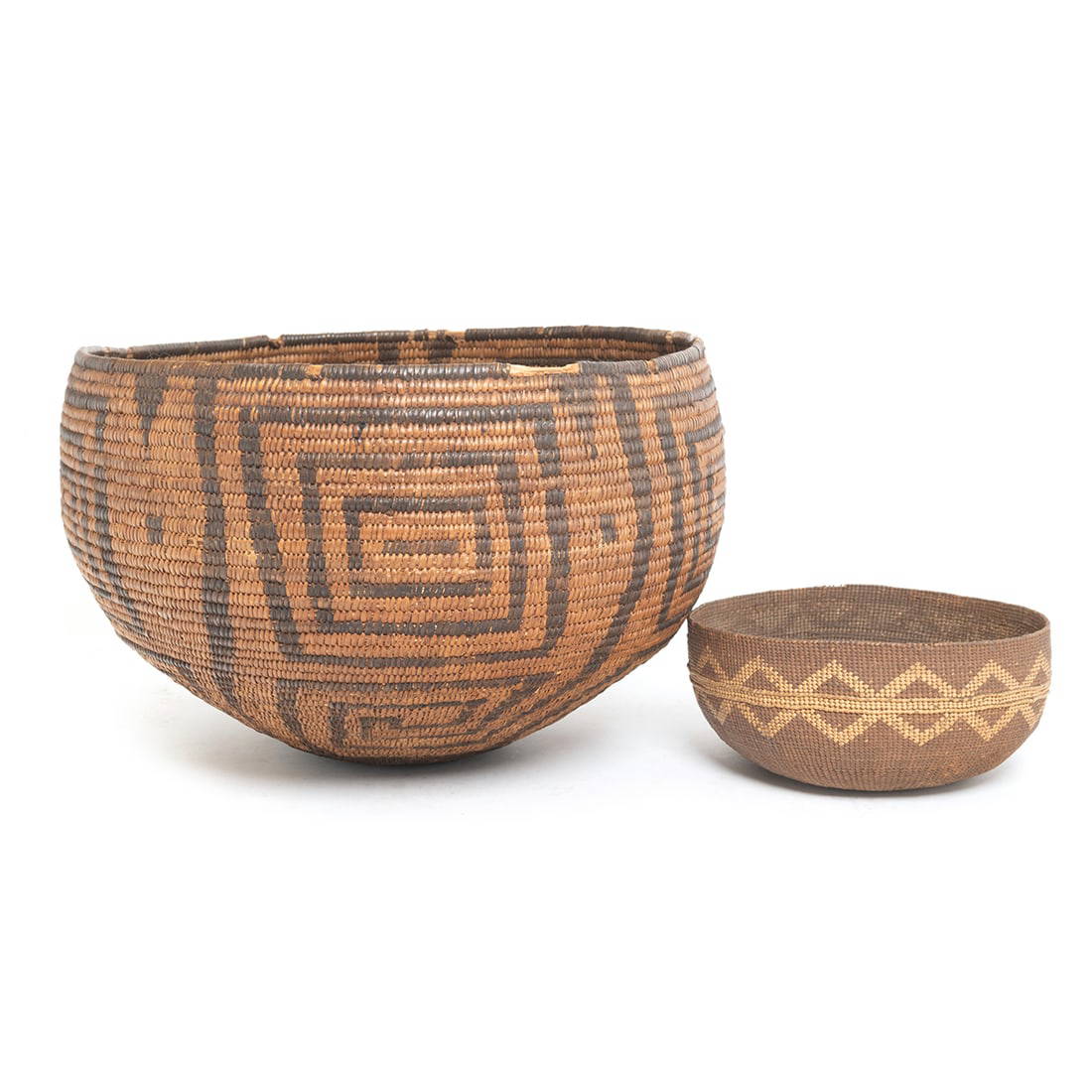 Two California Native American Woven Baskets Auction