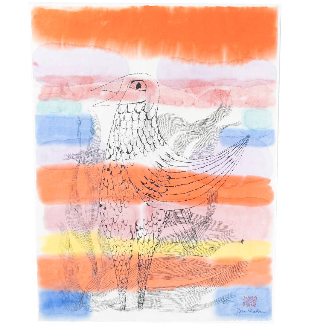 Ben Shahn, Phoenix, Mixed Media Auction