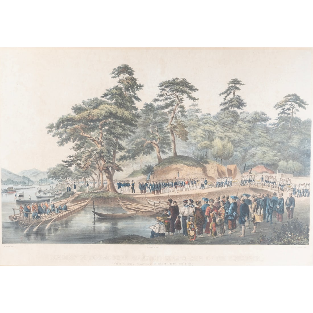 After William Heine, Landing Of Commodore Perry, Litho Auction
