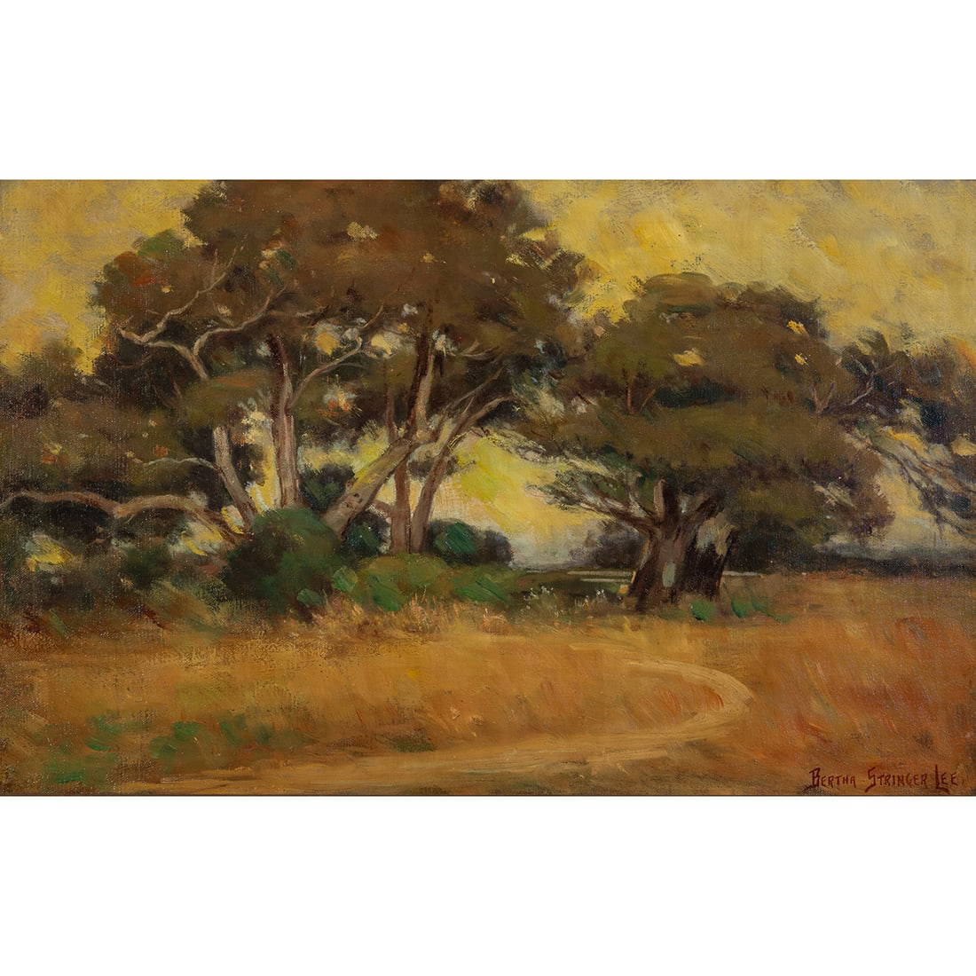 Bertha Stringer Lee, Monterey Oaks, Oil Auction